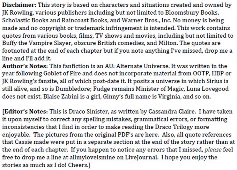 Draco Sinister: Chapter 1 – Brainpie